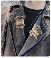 China Daily Fabric Hem Long Sleeve biker jacket wholesale Lapel Collar Vintage Color Custom (JK711) for sale