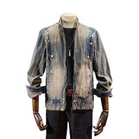 China Washed Youth Trend Long Sleeve mens denim jacket wholesale Lapel Collar Vintage Color Custom (JK709) for sale