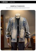 China Washed Youth Trend Long Sleeve mens denim jacket wholesale Lapel Collar Vintage Color Custom (JK709) for sale