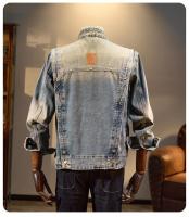 China Washed Youth Trend Long Sleeve mens denim jacket wholesale Lapel Collar Vintage Color Custom (JK709) for sale