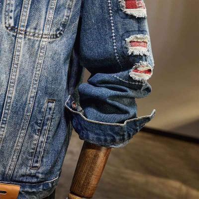 China Single Breasted Regular Blue Daily Fabric Hem french workwear jacket wholesale Long Sleeve Lapel Collar Custom (JK703) for sale