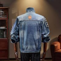 China Single Breasted Regular Blue Daily Fabric Hem french workwear jacket wholesale Long Sleeve Lapel Collar Custom (JK703) for sale