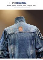 China Single Breasted Regular Blue Daily Fabric Hem french workwear jacket wholesale Long Sleeve Lapel Collar Custom (JK703) for sale