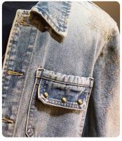 China Daily Fabric Hem Long Sleeve french workwear jacket wholesale Lapel Collar Vintage Color Custom (JK599) for sale
