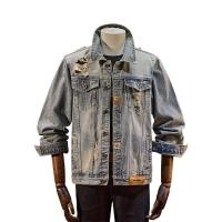 China Fabric Hem Distressed Solid Color french workwear jacket wholesale Youth Trend Long Sleeve Custom (JK590) for sale