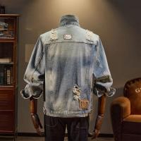 China Fabric Hem Distressed Solid Color french workwear jacket wholesale Youth Trend Long Sleeve Custom (JK590) for sale