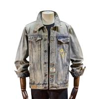 China Vintage Color Washed Fabric Hem Embroidered french workwear jacket wholesale Solid Color Youth Trend Custom (JK543) for sale
