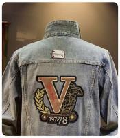 China Vintage Color Washed Fabric Hem Embroidered french workwear jacket wholesale Solid Color Youth Trend Custom (JK543) for sale