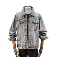 China Washed Fabric Hem Long Sleeve french workwear jacket wholesale Lapel Collar Vintage Color Custom (JK536) for sale