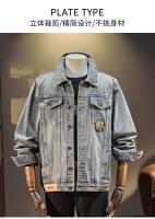China Washed Fabric Hem Long Sleeve french workwear jacket wholesale Lapel Collar Vintage Color Custom (JK536) for sale