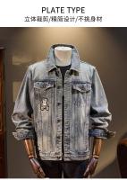 China Daily Washed Long Sleeve mens casual leather jackets Lapel Collar Vintage Color Custom (JK532) for sale