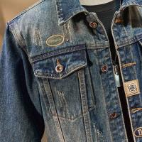 China Urban Fashion Blue Daily Washed mens denim jacket wholesale Long Sleeve Lapel Collar Custom (JK530) for sale