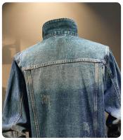 China Urban Fashion Blue Daily Washed mens denim jacket wholesale Long Sleeve Lapel Collar Custom (JK530) for sale