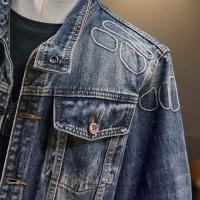 China Blue Washed Outdoor french workwear jacket wholesale Long Sleeve Stand Collar Custom (JK528) for sale