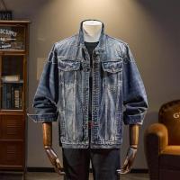 China Blue Washed Outdoor french workwear jacket wholesale Long Sleeve Stand Collar Custom (JK528) for sale