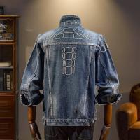 China Blue Washed Outdoor french workwear jacket wholesale Long Sleeve Stand Collar Custom (JK528) for sale