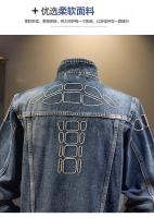 China Blue Washed Outdoor french workwear jacket wholesale Long Sleeve Stand Collar Custom (JK528) for sale