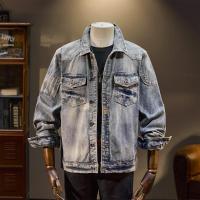 China Washed Long Sleeve Lapel Collar french workwear jacket wholesale Vintage Color Polyester 19% Custom (JK527) for sale