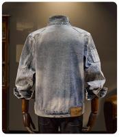 China Washed Long Sleeve Lapel Collar french workwear jacket wholesale Vintage Color Polyester 19% Custom (JK527) for sale