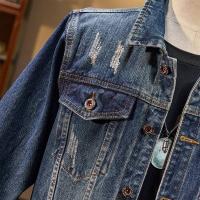 China Standard Blue Daily Washed french workwear jacket wholesale Long Sleeve Lapel Collar Custom (JK522) for sale