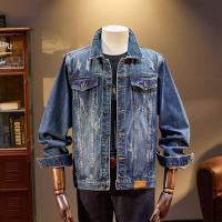 China Standard Blue Daily Washed french workwear jacket wholesale Long Sleeve Lapel Collar Custom (JK522) for sale