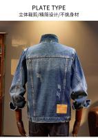 China Standard Blue Daily Washed french workwear jacket wholesale Long Sleeve Lapel Collar Custom (JK522) for sale