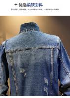China Standard Blue Daily Washed french workwear jacket wholesale Long Sleeve Lapel Collar Custom (JK522) for sale