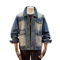 China Lapel Collar Blue Daily Washed mens denim jacket wholesale No Lining Long Sleeve Custom (JK529) for sale