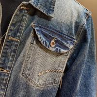 China Lapel Collar Blue Daily Washed mens denim jacket wholesale No Lining Long Sleeve Custom (JK529) for sale