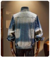 China Lapel Collar Blue Daily Washed mens denim jacket wholesale No Lining Long Sleeve Custom (JK529) for sale