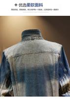 China Lapel Collar Blue Daily Washed mens denim jacket wholesale No Lining Long Sleeve Custom (JK529) for sale