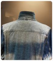 China Lapel Collar Blue Daily Washed mens denim jacket wholesale No Lining Long Sleeve Custom (JK529) for sale