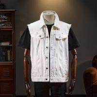 China Basic White Black Cotton 100% wholesale denim vest for Summer 2026 Metal Accent Custom (MJ580) for sale