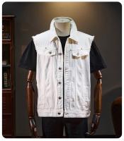 China Basic White Black Cotton 100% wholesale denim vest for Summer 2026 Metal Accent Custom (MJ580) for sale