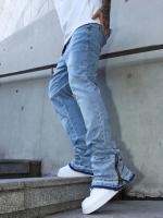 China Vintage Mid Waist Blue Black wide leg track pants Stone Wash Regular Fit Custom (TS2610) for sale