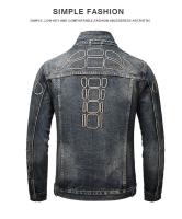 China Blue Washed Embroidered mens denim jacket wholesale Long Sleeve Autumn 2025 Custom (JK528) for sale