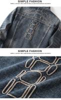 China Blue Washed Embroidered mens denim jacket wholesale Long Sleeve Autumn 2025 Custom (JK528) for sale