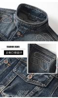 China Blue Washed Embroidered mens denim jacket wholesale Long Sleeve Autumn 2025 Custom (JK528) for sale