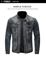 China Blue Washed Embroidered mens denim jacket wholesale Long Sleeve Autumn 2025 Custom (JK528) for sale