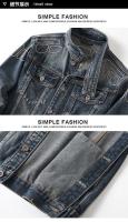 China Blue Washed Embroidered mens denim jacket wholesale Long Sleeve Autumn 2025 Custom (JK528) for sale
