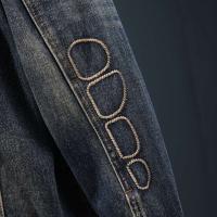 China Blue Washed Solid Color mens denim jacket wholesale Long Sleeve Lapel Collar Custom (JK528) for sale