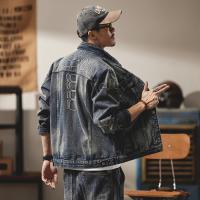 China Blue Washed Outdoor mens denim jacket wholesale Long Sleeve Stand Collar Custom (JK528) for sale