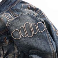 China Stand Collar Blue Washed Outdoor mens denim jacket wholesale Youth Trend Long Sleeve Custom (JK528) for sale
