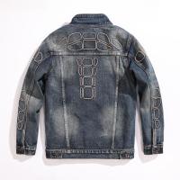 China Stand Collar Blue Washed Outdoor mens denim jacket wholesale Youth Trend Long Sleeve Custom (JK528) for sale