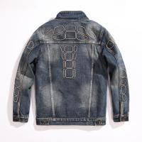 China Stand Collar Blue Washed Outdoor mens denim jacket wholesale Youth Trend Long Sleeve Custom (JK528) for sale