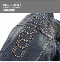 China Stand Collar Blue Washed Outdoor mens denim jacket wholesale Youth Trend Long Sleeve Custom (JK528) for sale