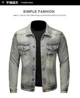 China Single Breasted Washed Long Sleeve Lapel Collar french workwear jacket wholesale Vintage Color Polyester 19% Custom (JK527) for sale