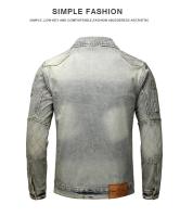 China Single Breasted Washed Long Sleeve Lapel Collar french workwear jacket wholesale Vintage Color Polyester 19% Custom (JK527) for sale