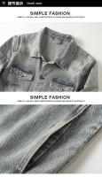 China Single Breasted Washed Long Sleeve Lapel Collar french workwear jacket wholesale Vintage Color Polyester 19% Custom (JK527) for sale