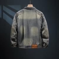 China Washed Solid Color Long Sleeve biker jacket wholesale Lapel Collar Vintage Color Custom (JK527) for sale